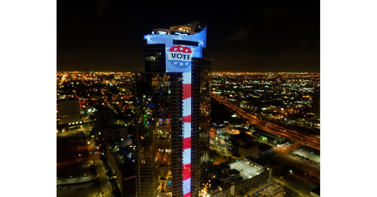 Florida Primary: Largest Digital US Flag & Vote Image Fly Above ...