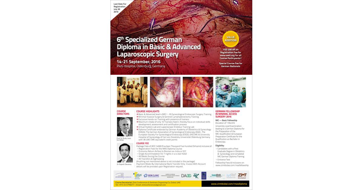 Announcing the 6th Specialized German Diploma in Basic & Advanced ...