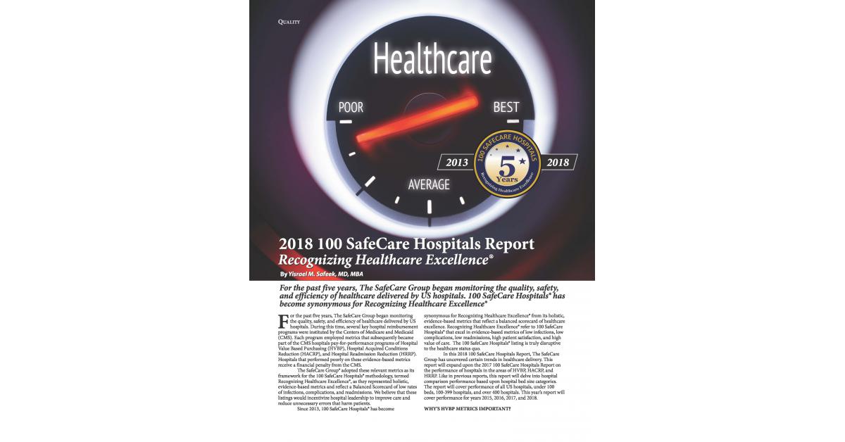 The SafeCare Group® Publishes 2018 100 SafeCare Hospitals® Performance Report