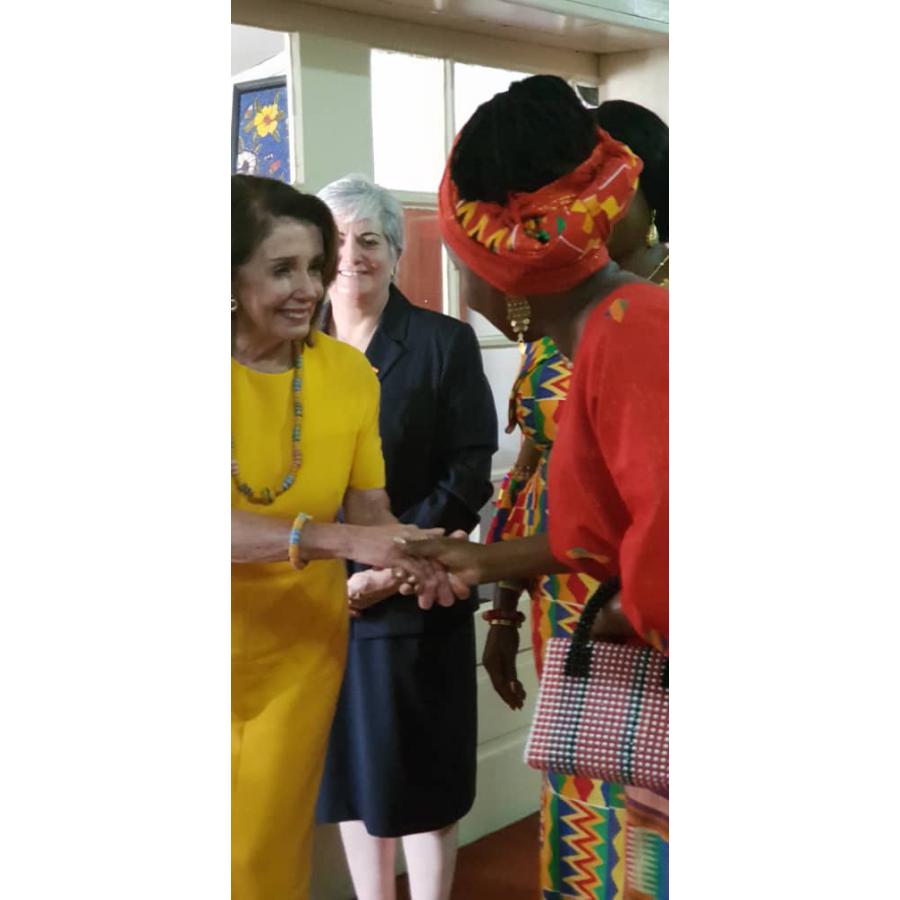 Nancy Pelosi greets Princess Ocansey of Ghana with African Royal Etiquette